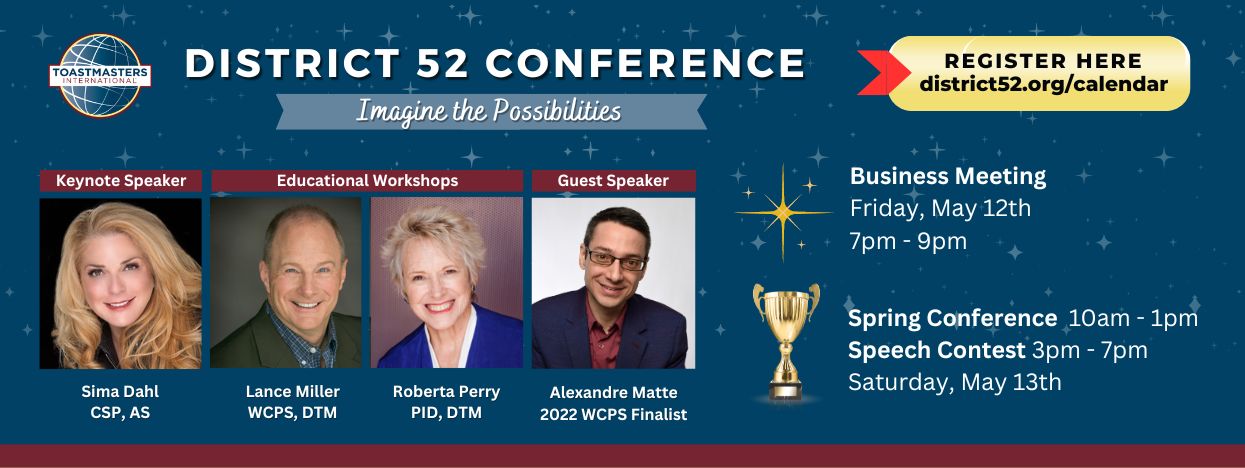 District 52's Annual Conference - Toastmasters District 52